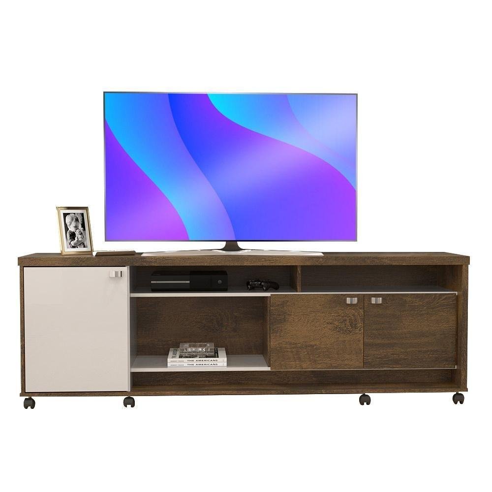 Bancada para Sala Canela Off White Dallas Lukaliam | MadeiraMadeira