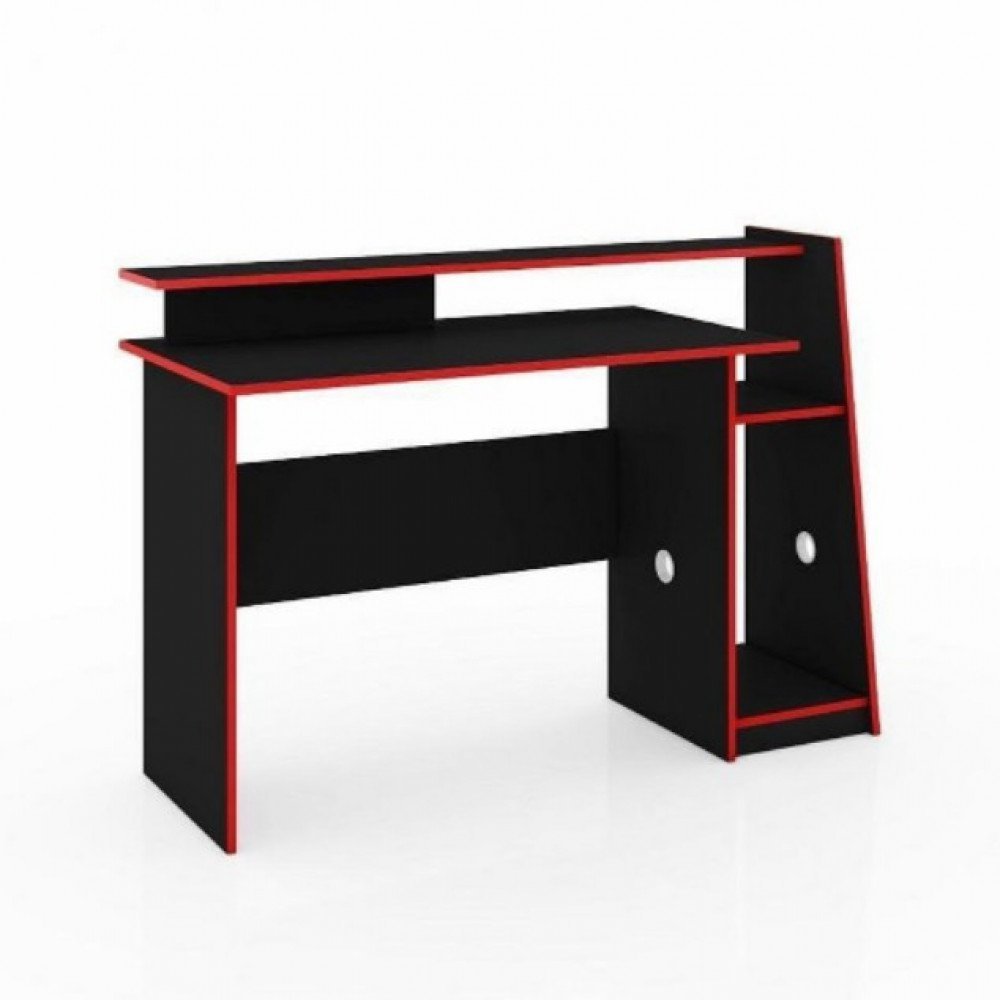 Mesa Gamer Evolution Movelbento Preto Com Vermelho | MadeiraMadeira