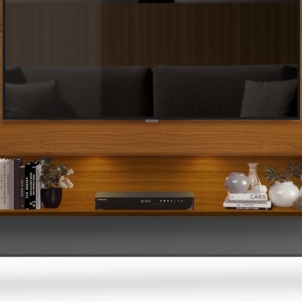 Painel Milão para Tv até 75 Polegadas com Led Carvalho Cinza - Luapa ...