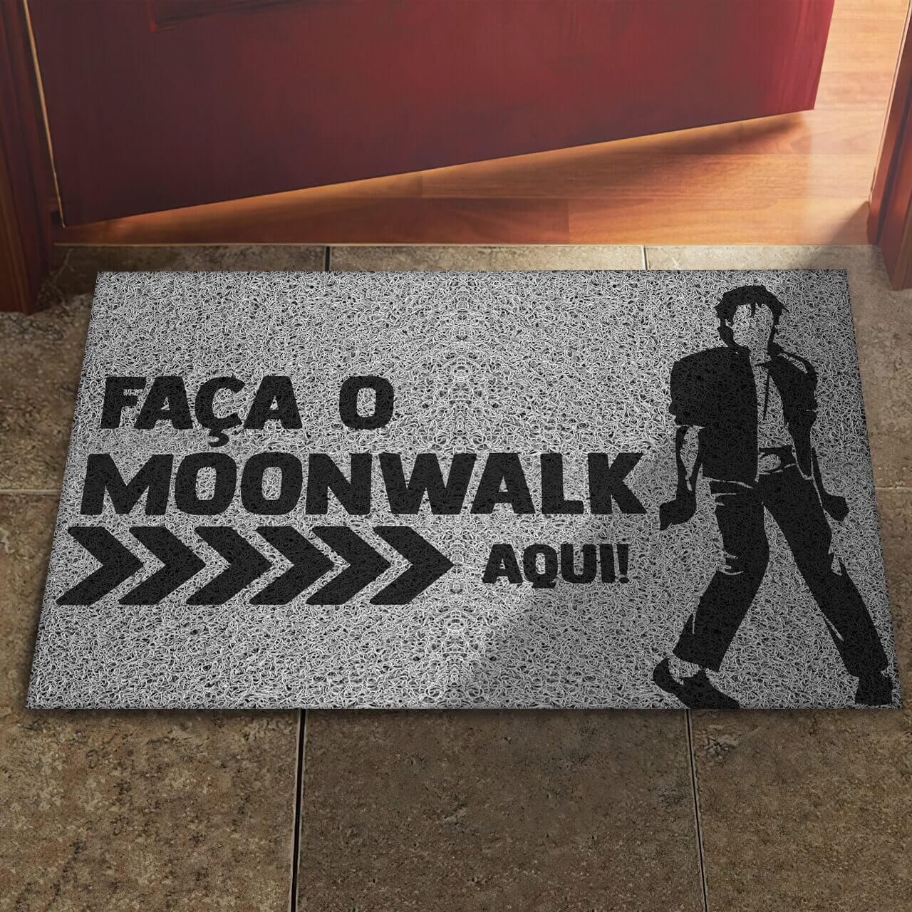 Capacho Faça o Moonwalk Aqui - 70x40 | MadeiraMadeira