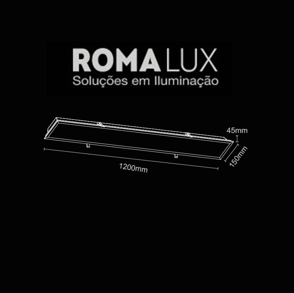 Embutido Retangular Placa De Led 36w 3000k Bivolt Romalux | MadeiraMadeira