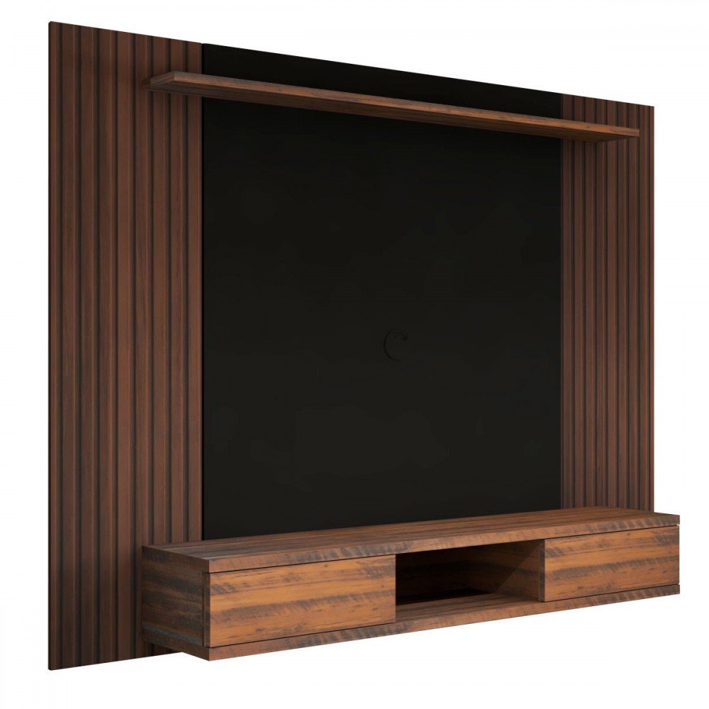 Painel para Tv até 75 Polegadas Alaska 2 Portas Pinho Ripado/preto - Panorama Móveis ...