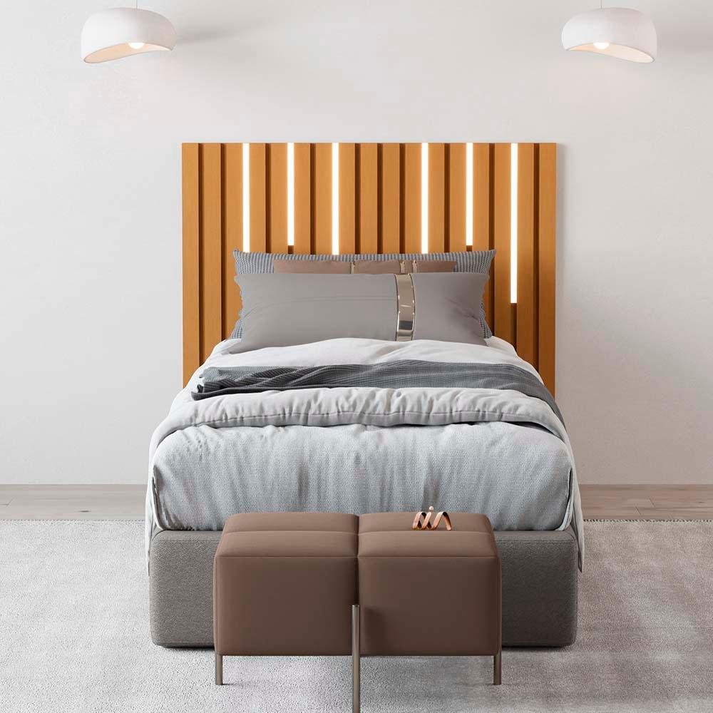 Cabeceira Ripada Suspensa Solteiro com Led Nature Maracá Jb Bechara ...