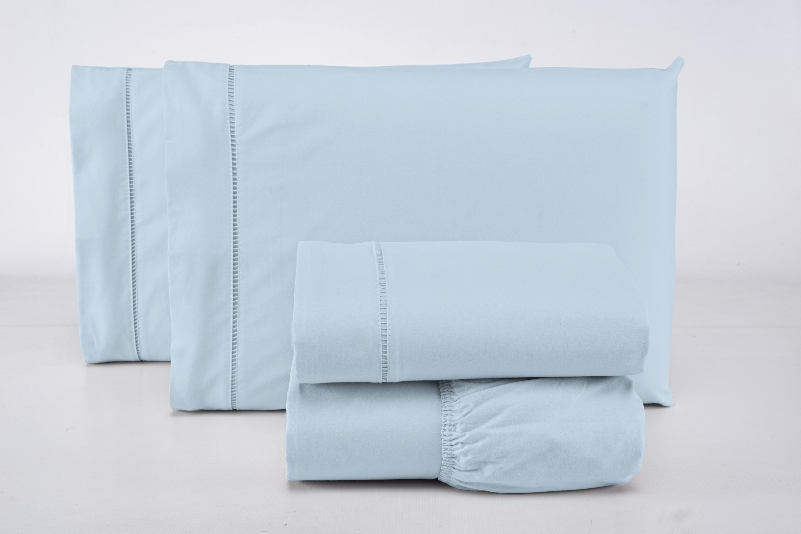 LENÇOL CASAL AVULSO C/ ELÁSTICO 100% ALGODÃO 400 FIOS AZUL | MadeiraMadeira