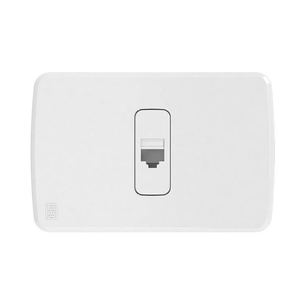 Conjunto 1 Tomada Rede Keystone Rj45 Cat6E 4X2 Branco Weg | MadeiraMadeira