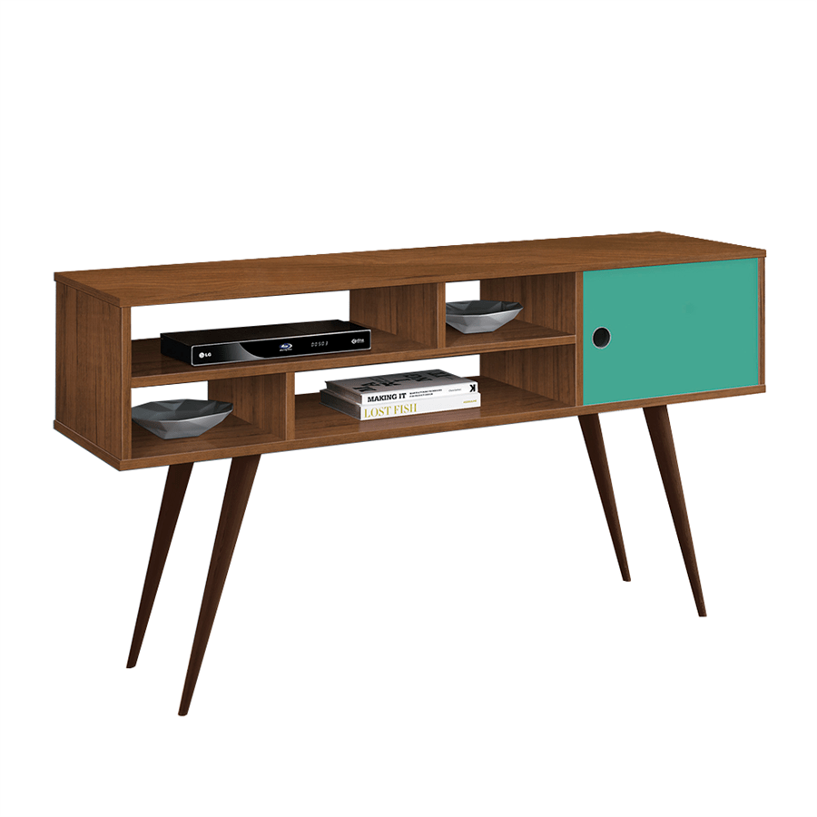 Rack Alice Canela / Turquesa EDN Moveis | MadeiraMadeira