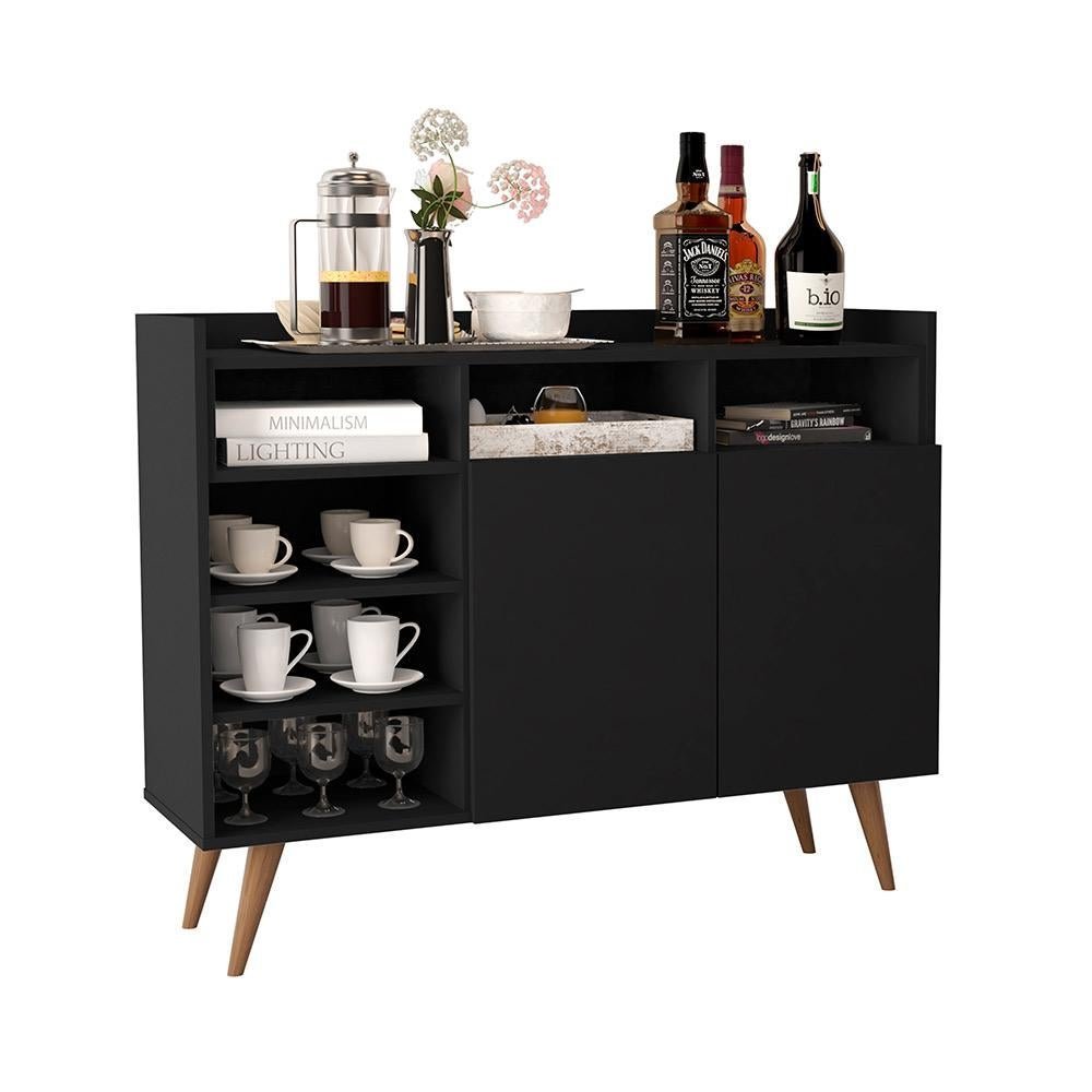 Buffet Bar com 2 Portas Preto Germai | MadeiraMadeira
