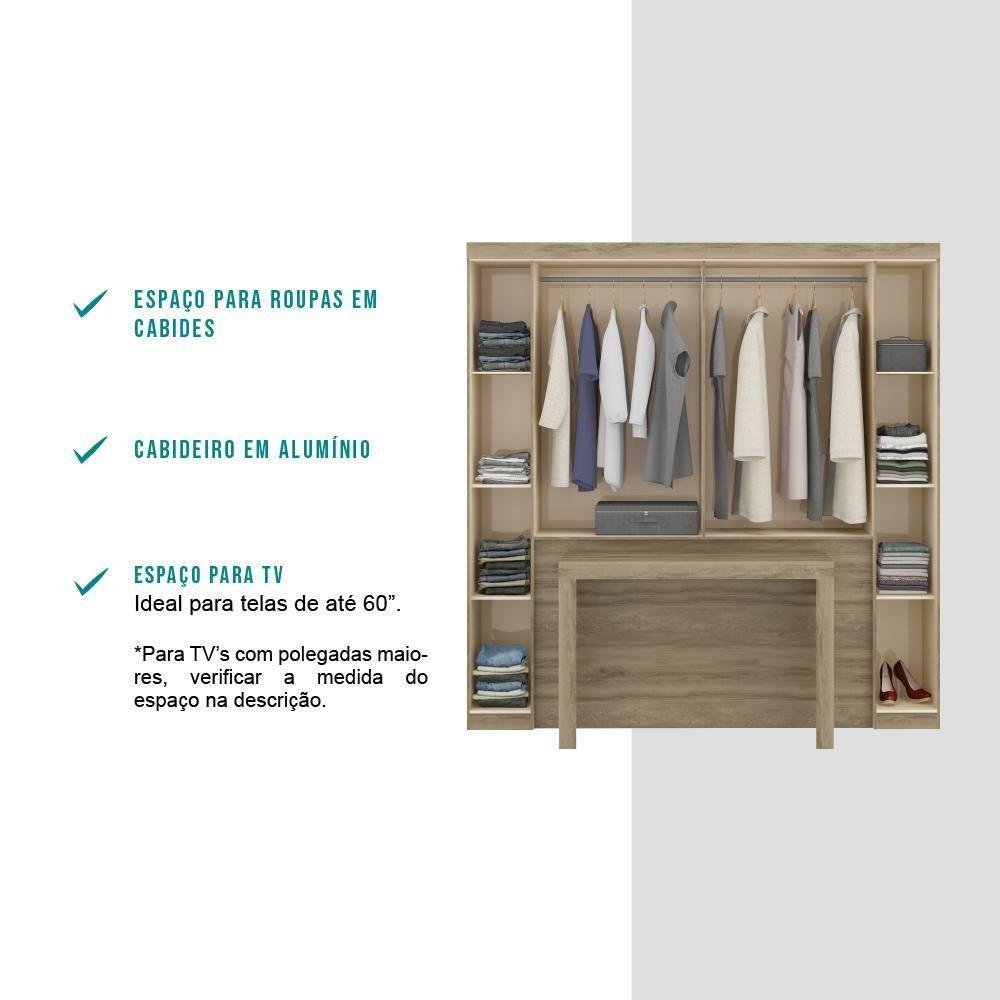 Guarda Roupa Casal 6 Portas Com Escrivaninha E Painel De Tv ...