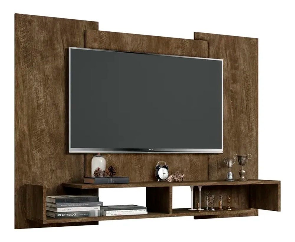 Painel Tv 42 Polegadas Mônaco Cambel Castanho Wood | MadeiraMadeira