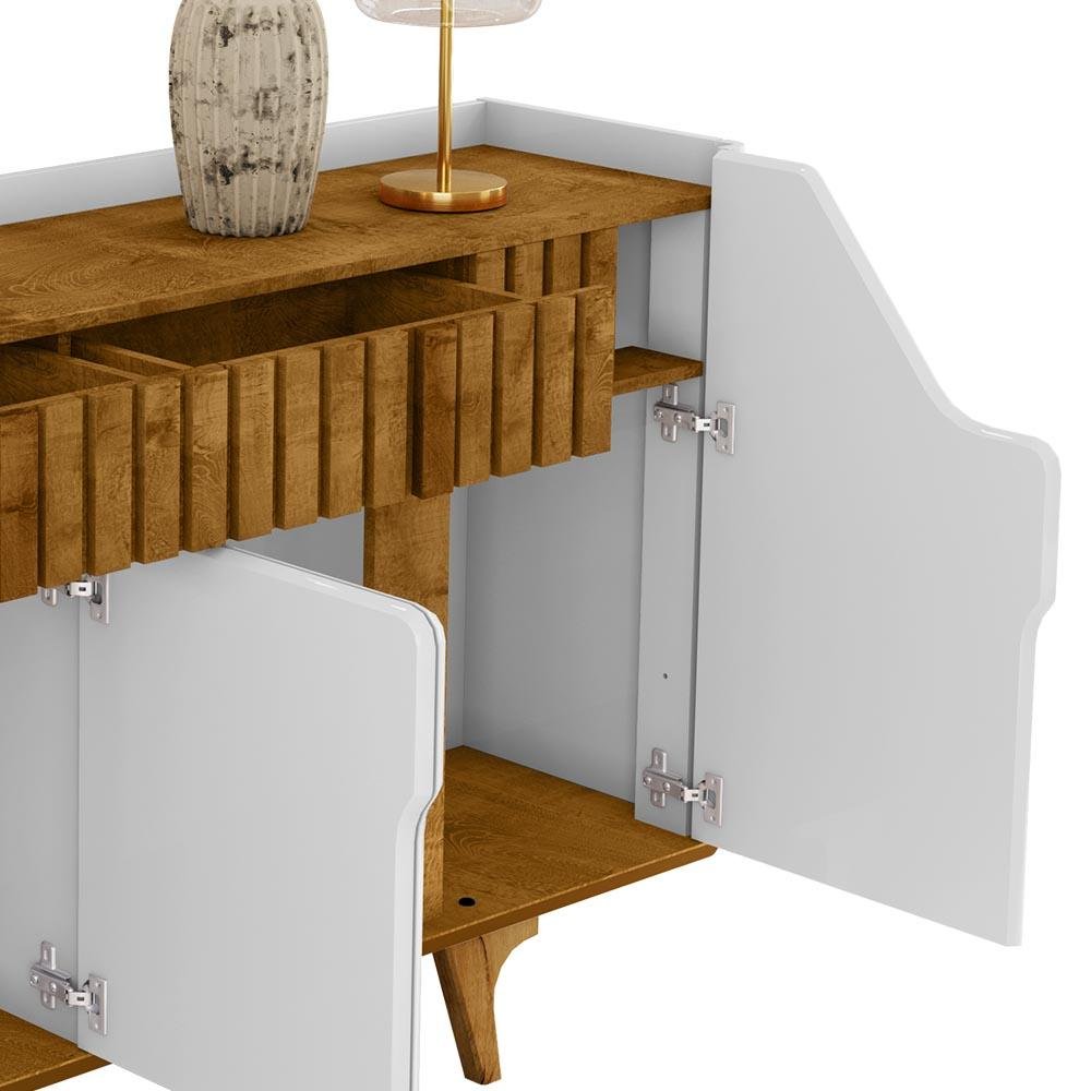 Aparador Buffet 2 Gavetas Ripadas 4 Portas Branco Naturalle Danile Shop ...