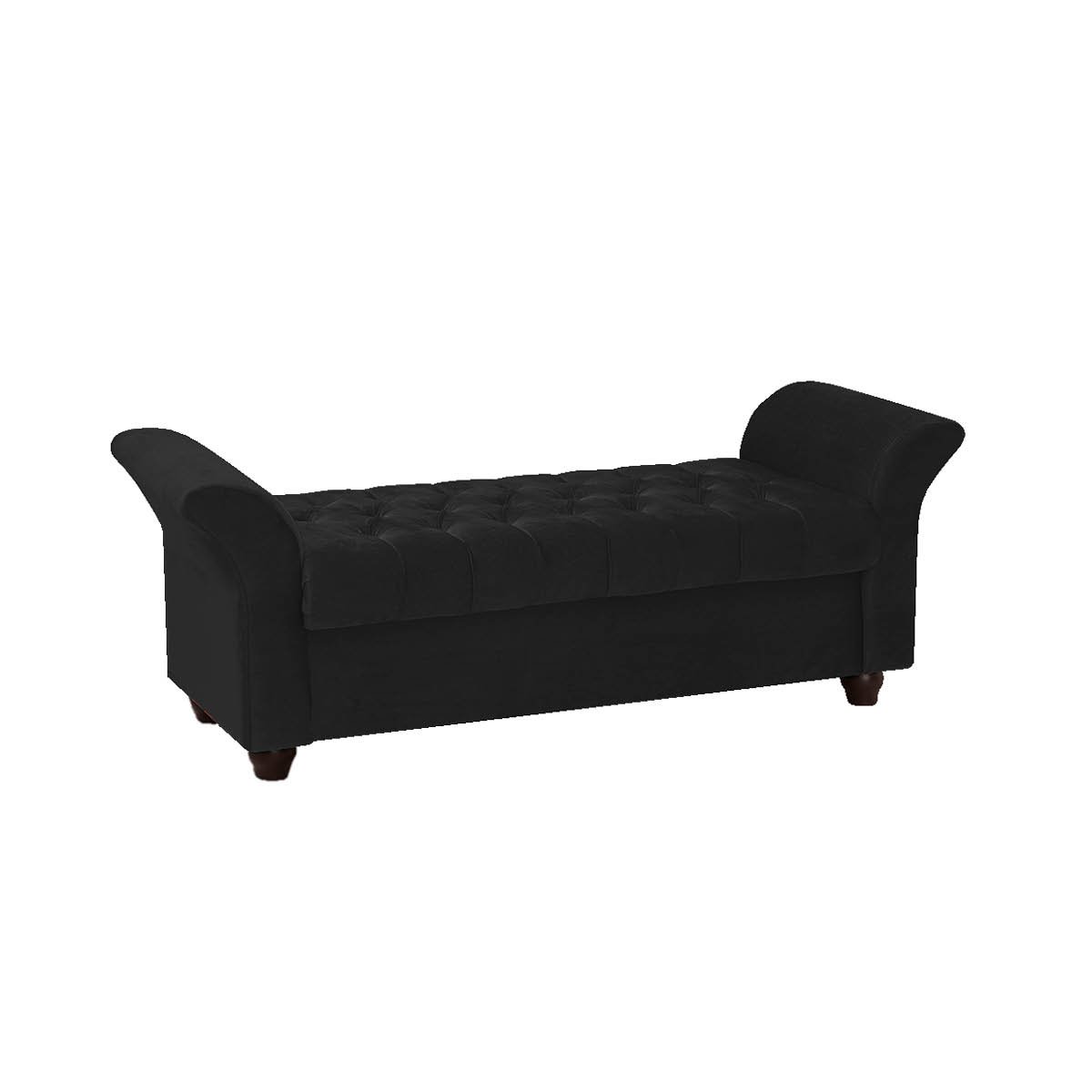 Recamier Divã Morabe P04 140 cm Suede - ADJ Decor - Preto TCA 944 ...