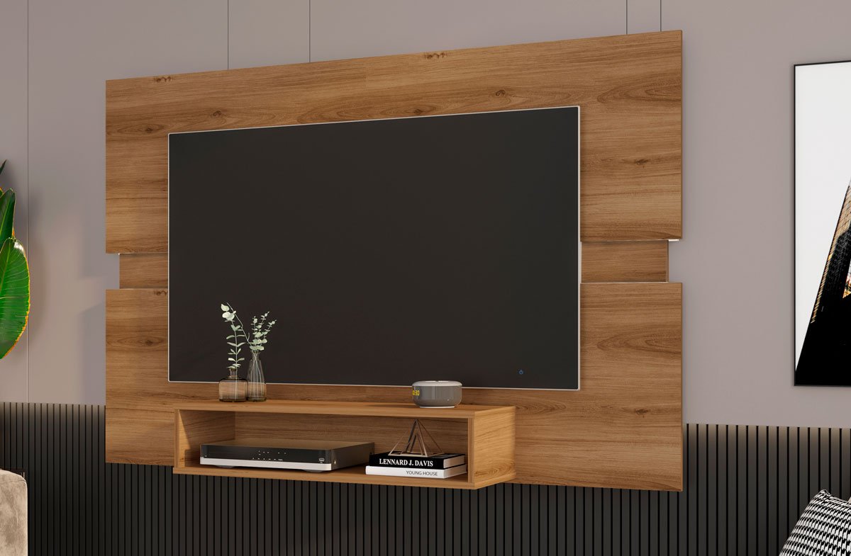 Painel para Tv Ate 50 Polegadas Sala Mark Nature com Off White Flex ...