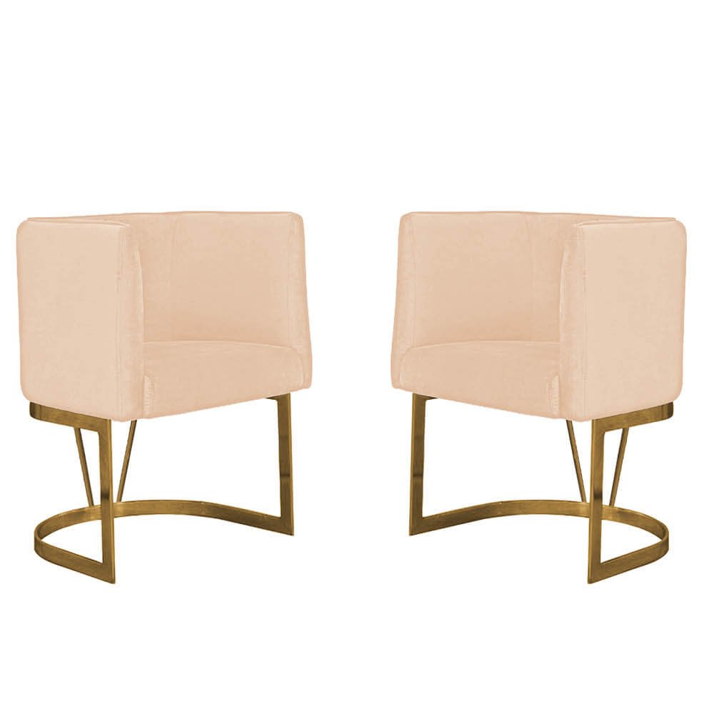 02 Poltronas Decorativas Antonella Com Base Dourada Veludo Várias Cores - Folk Móveis ...