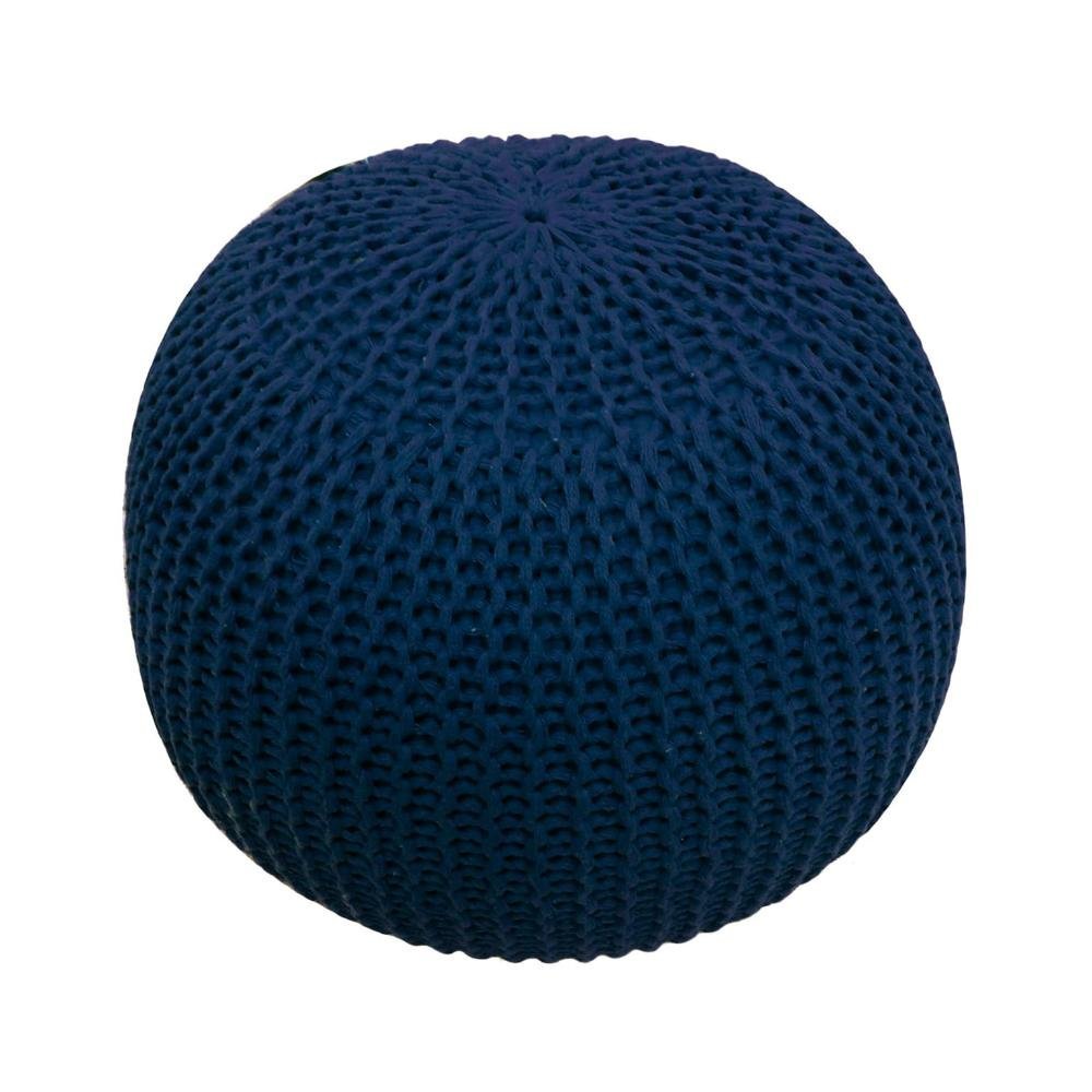 Puff Decorativo Em Tricô Azul | MadeiraMadeira