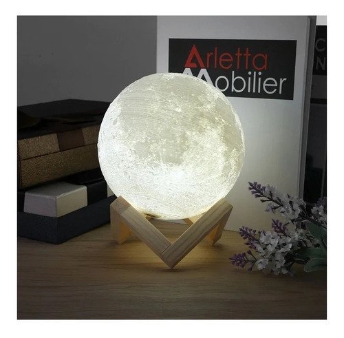 Luminaria 3d Lua Cheia 15cm Usb/touch | MadeiraMadeira