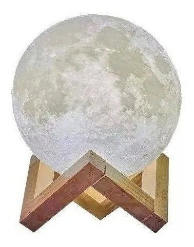 Luminaria 3d Lua Cheia 15cm Usb/touch | MadeiraMadeira