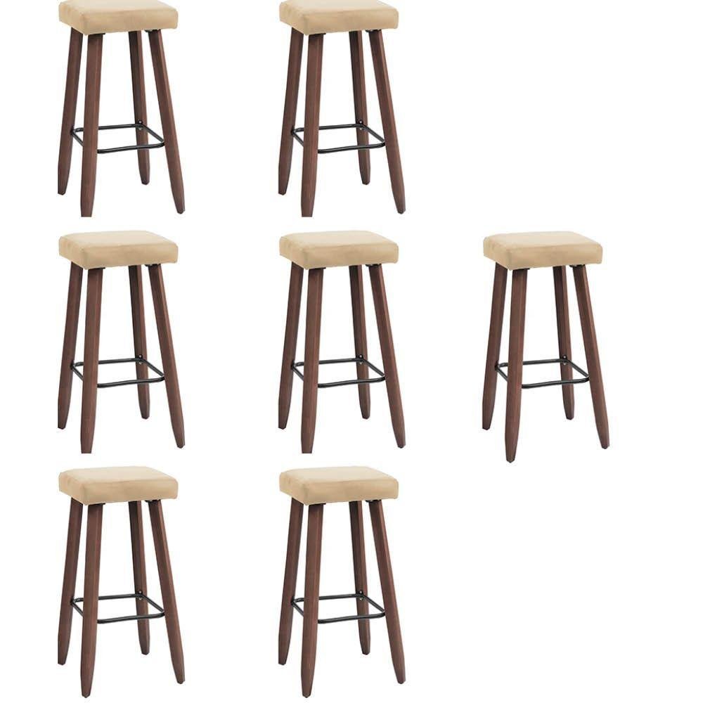 Kit 7 Banqueta Alta Dingou para Bistrô Bar Balcão Cozinha Bancada Pé ...