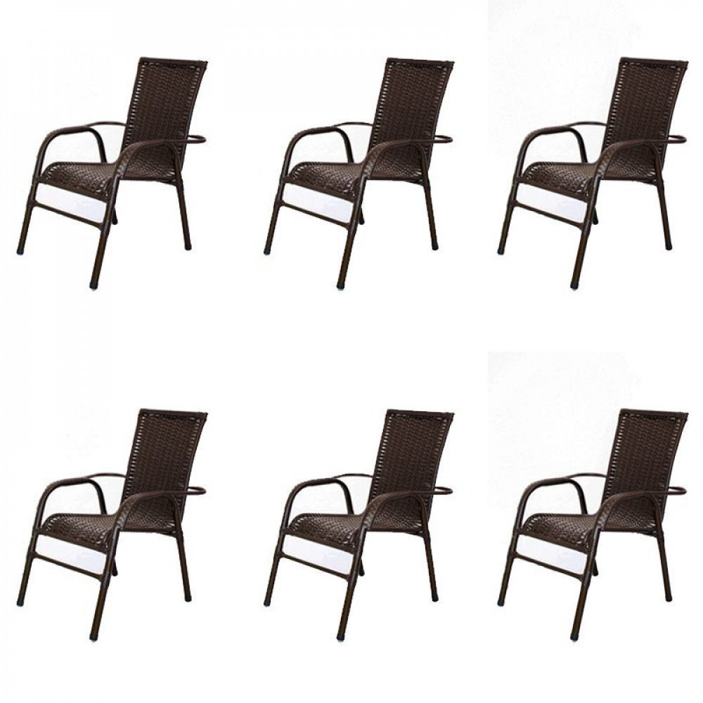 6 Cadeiras Vênus Para Área, Varanda, Jardim, Piscina Trama Original ...