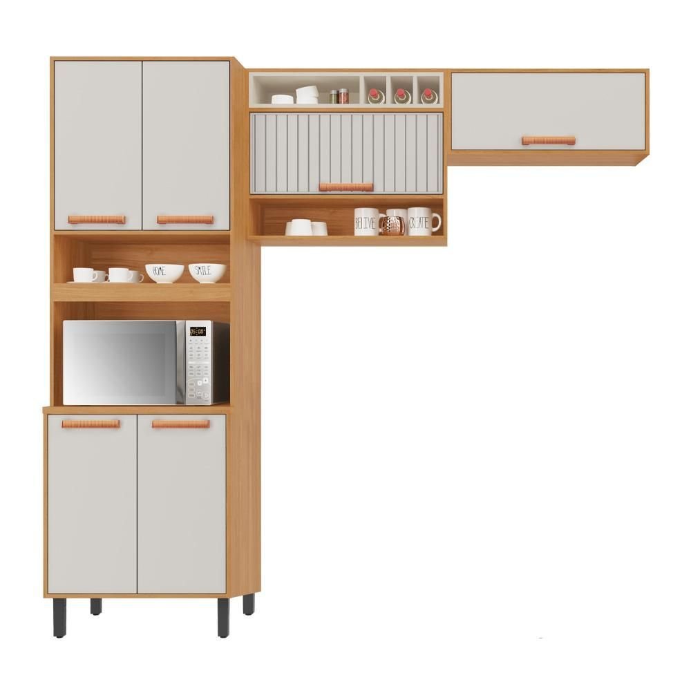 Cozinha Modulada Itatiaia Napoles 3 Peças - Cinamomo/off White ...