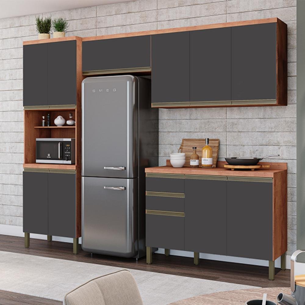 Kit Cozinha Completa Modulada MDF 11 Portas 1 Nicho Microondas 2 ...