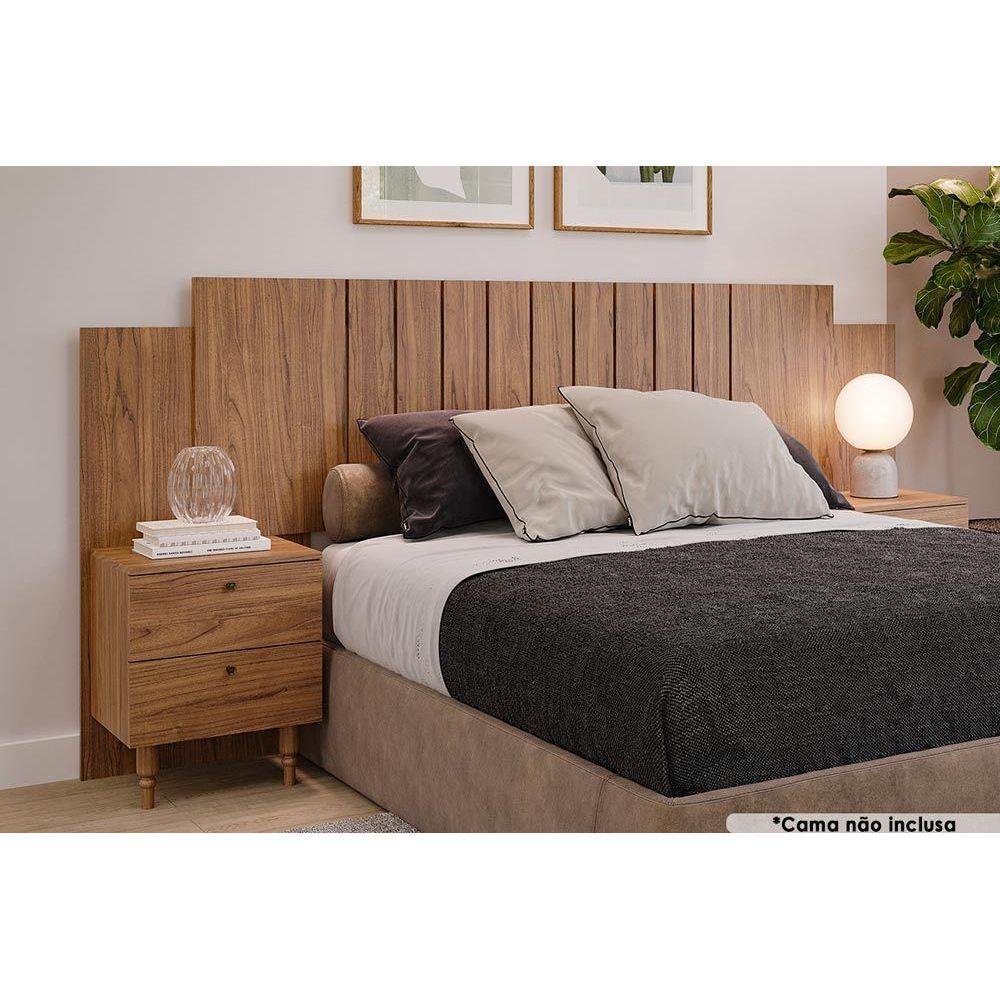 Cabeceira Cama Box Madeirado Casal/Queen Genova extensível c/ 4 Gavetas ...