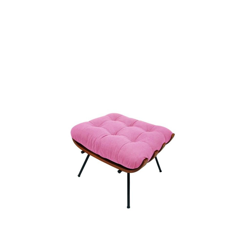 Puff Costela Suede Rosa | MadeiraMadeira