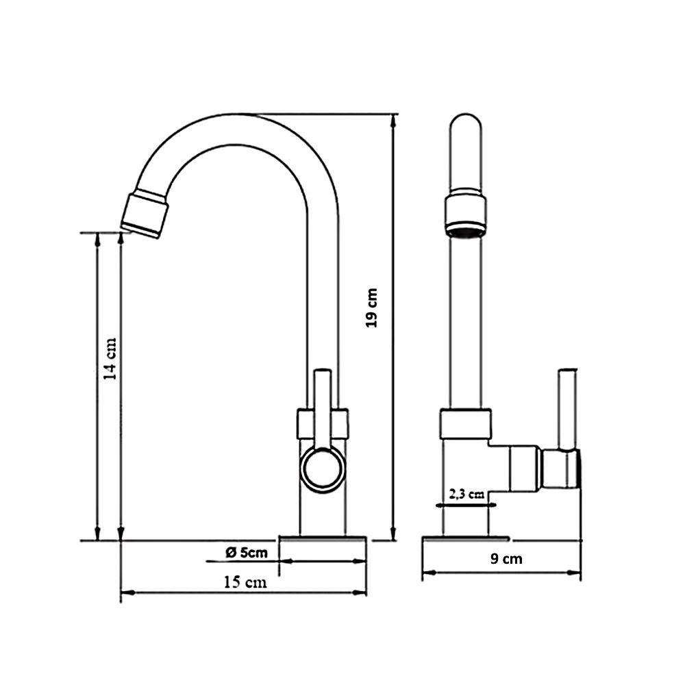 Torneira Lavatório Bica Móvel Abs 1/4 Cromada 1095 C-72 | MadeiraMadeira