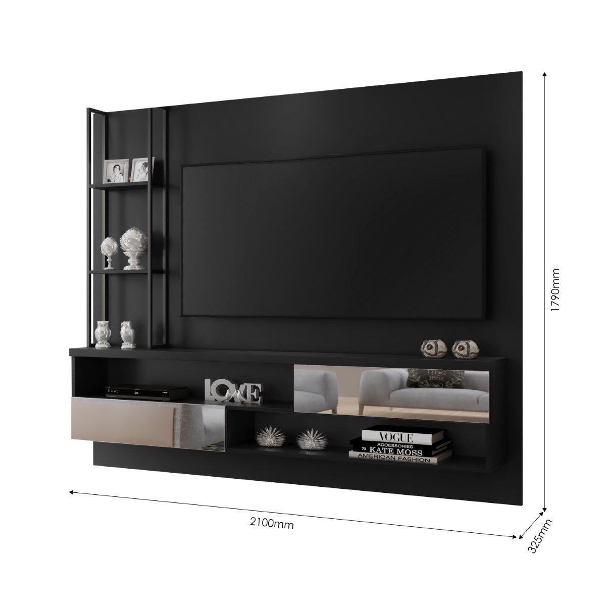 Painel para TV até 65 Polegadas Infinity Mavaular Preto | MadeiraMadeira