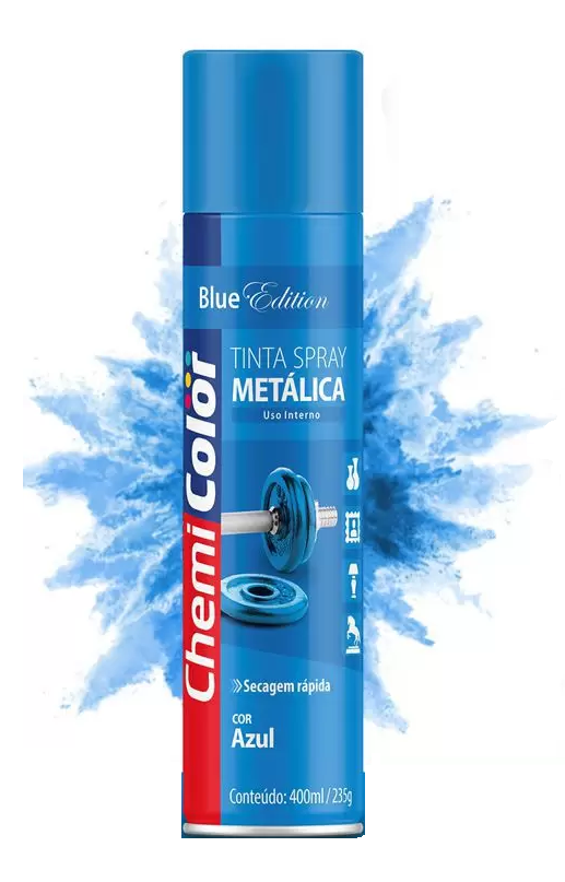 Tinta Spray Azul Metálica 400ml Secagem Rápida | MadeiraMadeira