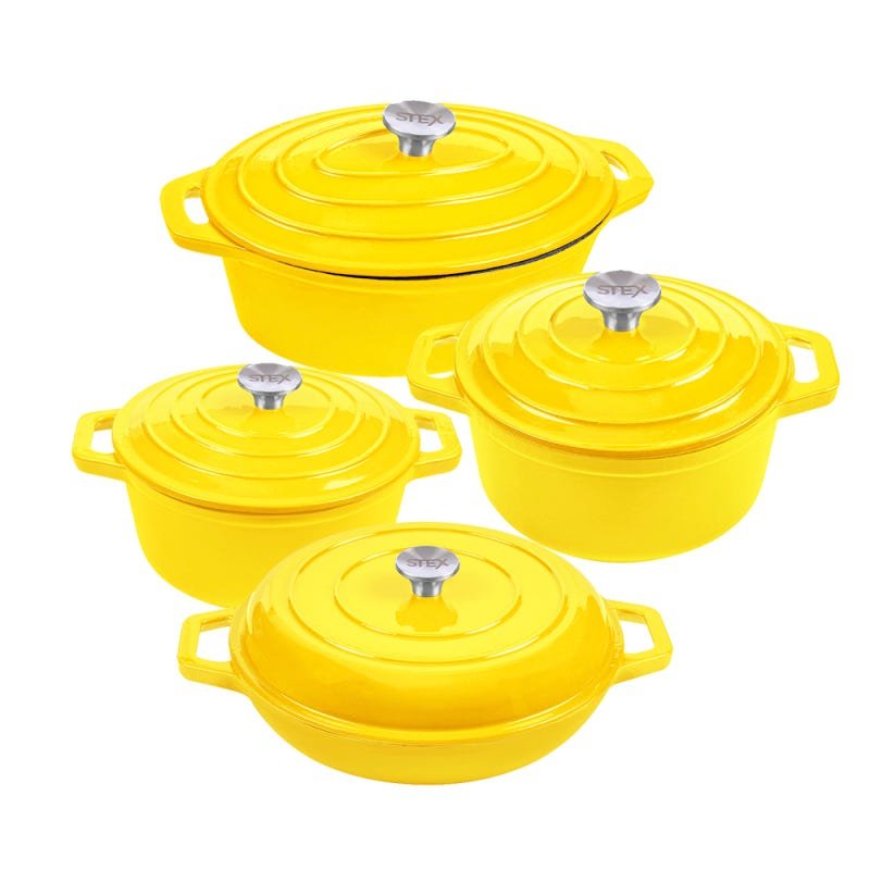 Jogo De Panelas Amarelas Stex Cookware | MadeiraMadeira