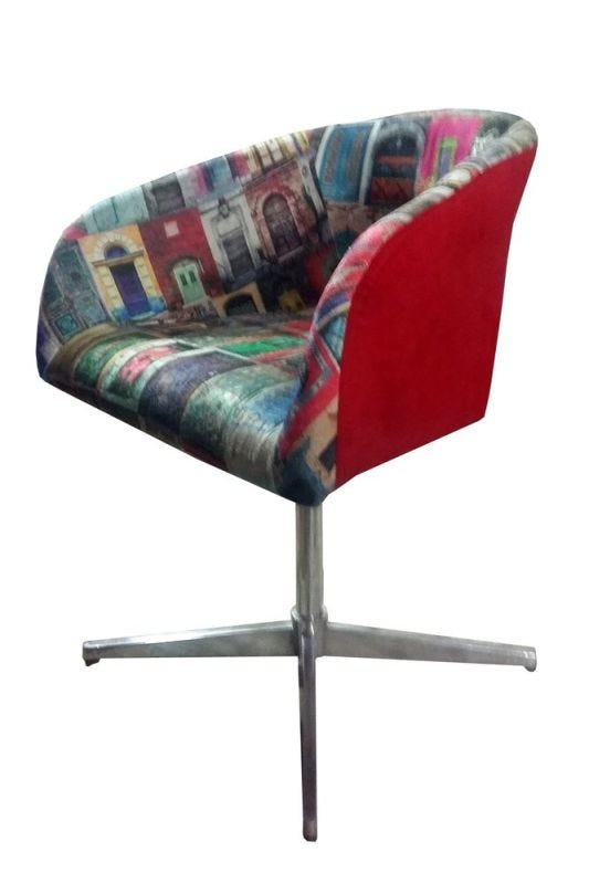 Poltrona Ares Fachadas com Vermelho Base Giratória DM Interiores | MadeiraMadeira