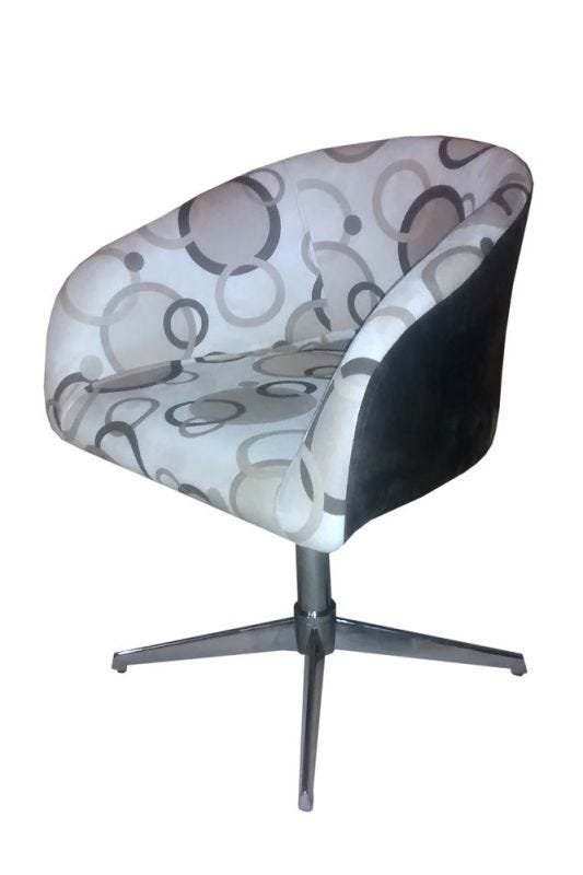 Poltrona Ares Círculos Cromáticos com Preto Base Giratória DM Interiores | MadeiraMadeira