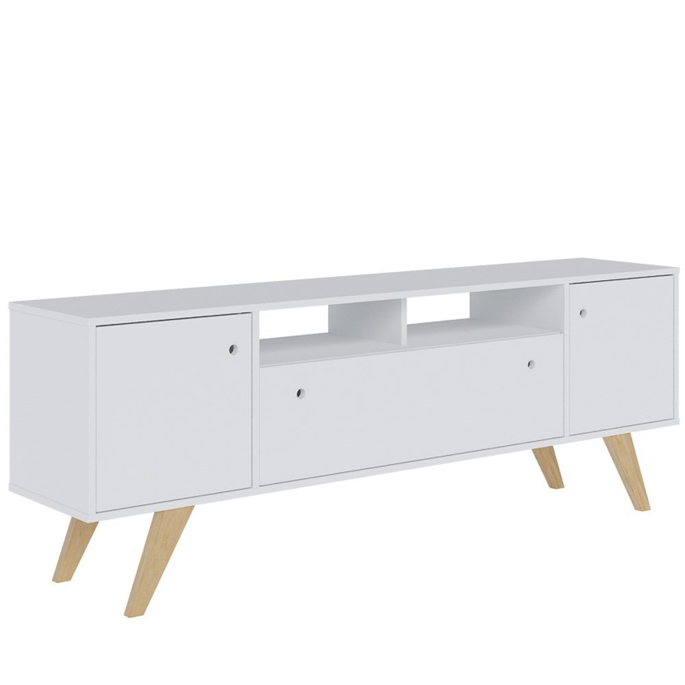 Rack Para TV Até 65 Polegadas 3 Portas Connect Branco Fosco - Colibri | MadeiraMadeira