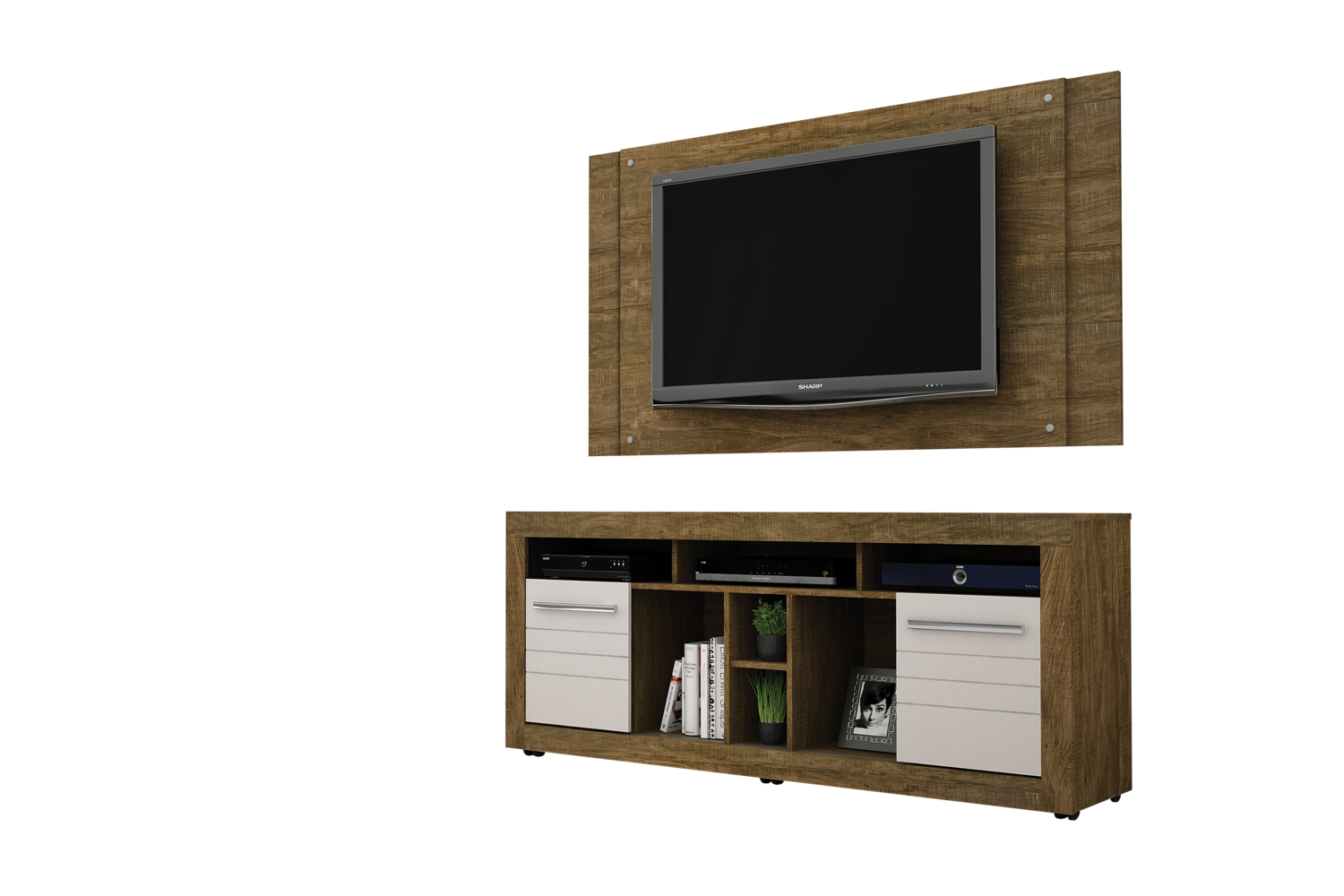 Rack com Painel Firenze para TV ate 50 Polegadas Valdemoveis Ipê/Off ...