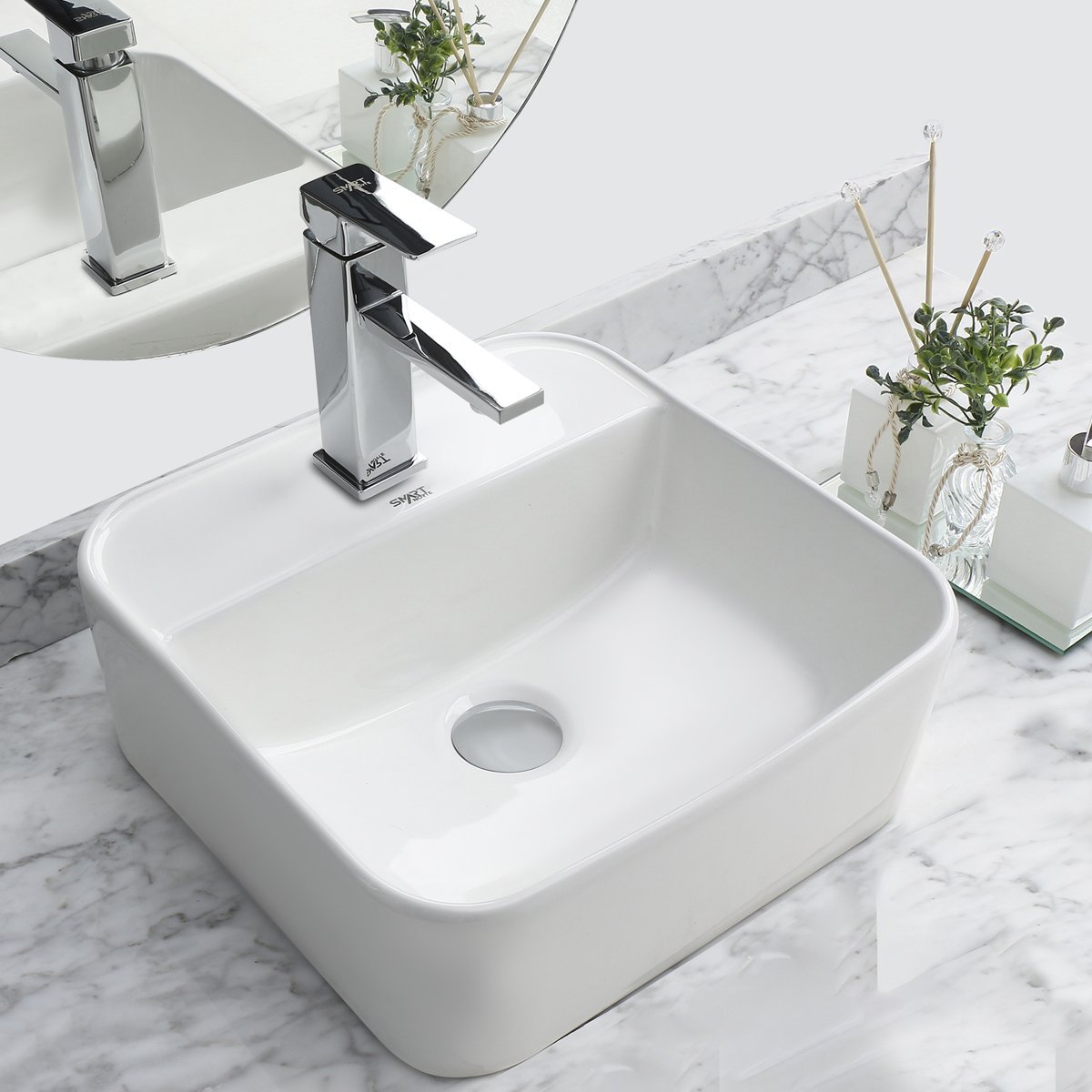 Kit Cuba Pia Louça Cerâmica Banheiro C/ Torn Mono e Válv S04 ...