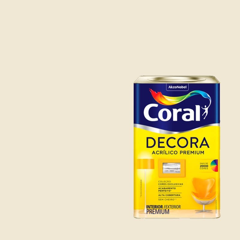 Tinta acrílica fosco Premium Decora algodão egípcio 18L Coral ...