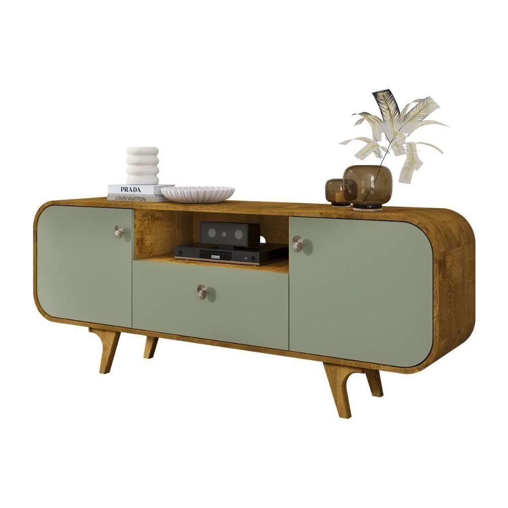 Rack Noronha Tv 55 Polegadas com Pés de Madeira Maciça Naturale ...