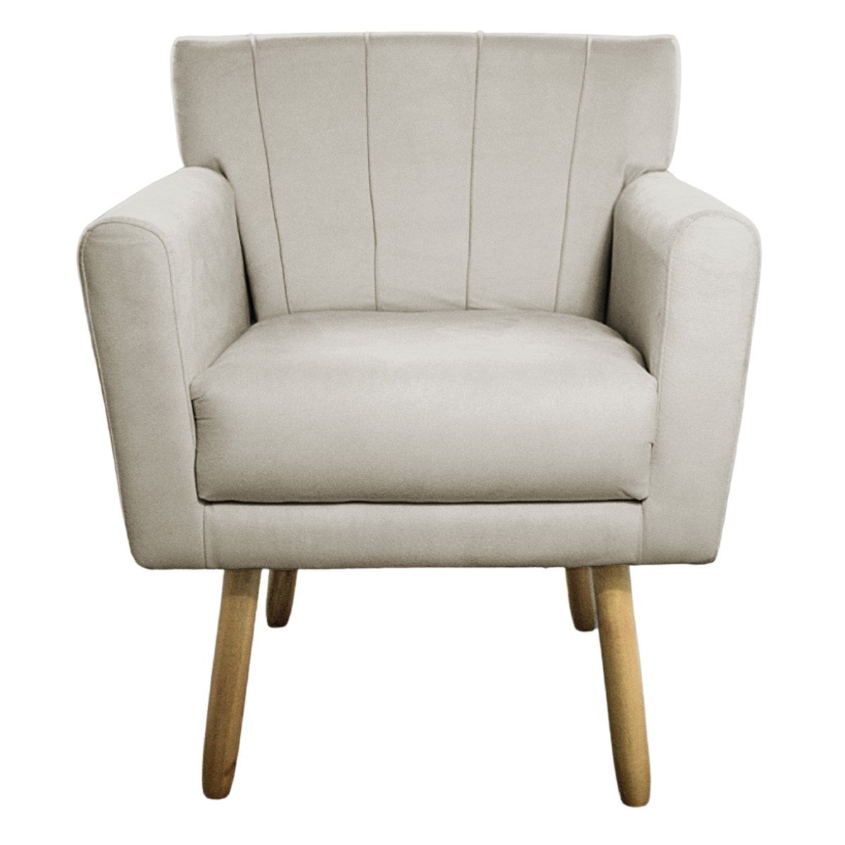 Kit 02 Poltronas Laura Pés Palito Linho Bege - ADJ Decor | MadeiraMadeira