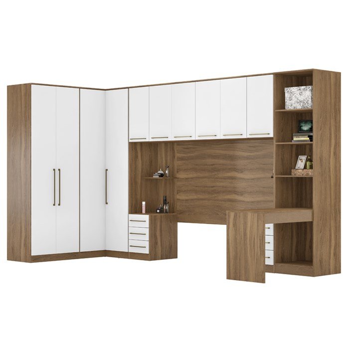 Quarto Modulado Casal 7 Peças Composição 3 Amendola Branco Demartez ...