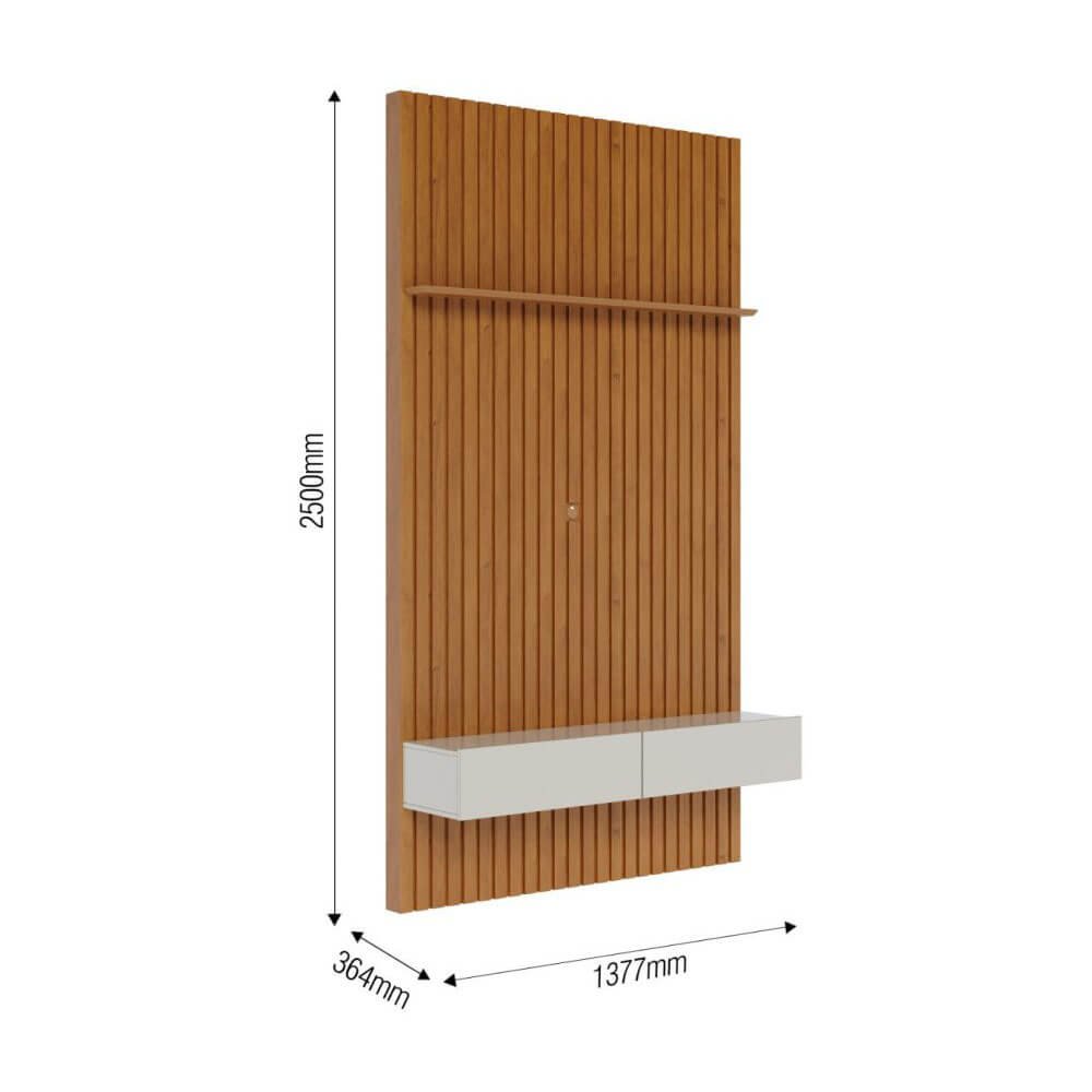 Painel para TV até 55 Polegadas Ripado Prime 1.4 Imcal Nature Off White ...