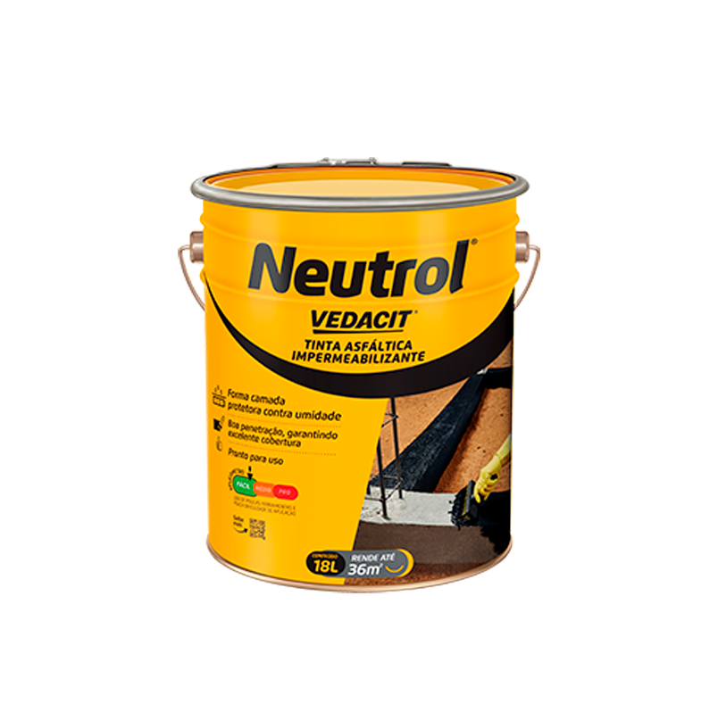 Neutrol Tinta Asfáltica 18 Litros - VEDACIT (112134) | MadeiraMadeira