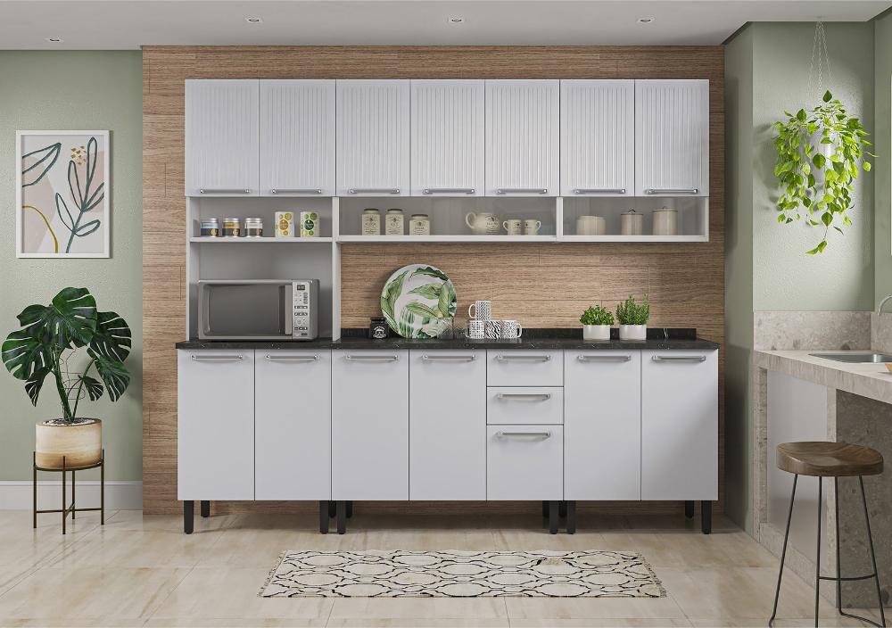 Cozinha Itatiaia Moderna - 5 Peças - Branco | MadeiraMadeira