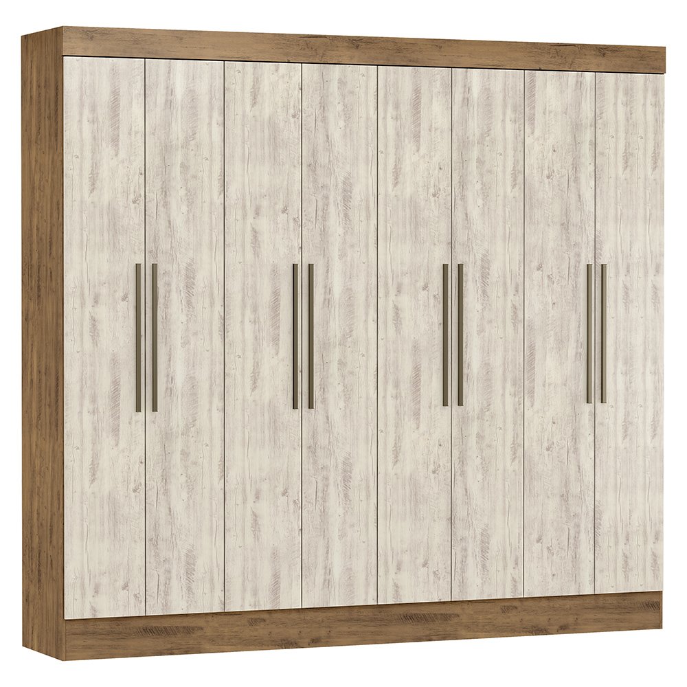 Guarda-Roupa Nova York 8 Portas Ipê/Vanilha Maxel | MadeiraMadeira
