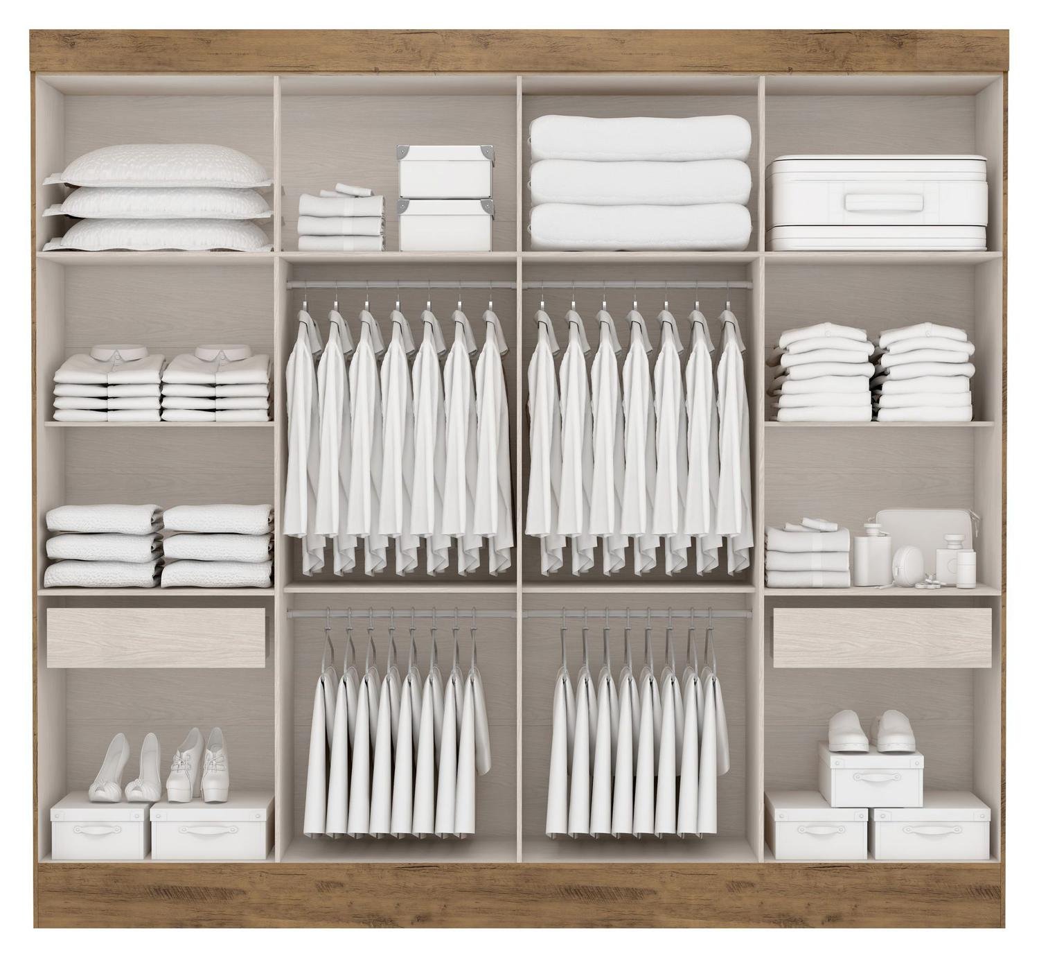 Guarda-Roupa Nova York 8 Portas Ipê/Vanilha Maxel | MadeiraMadeira