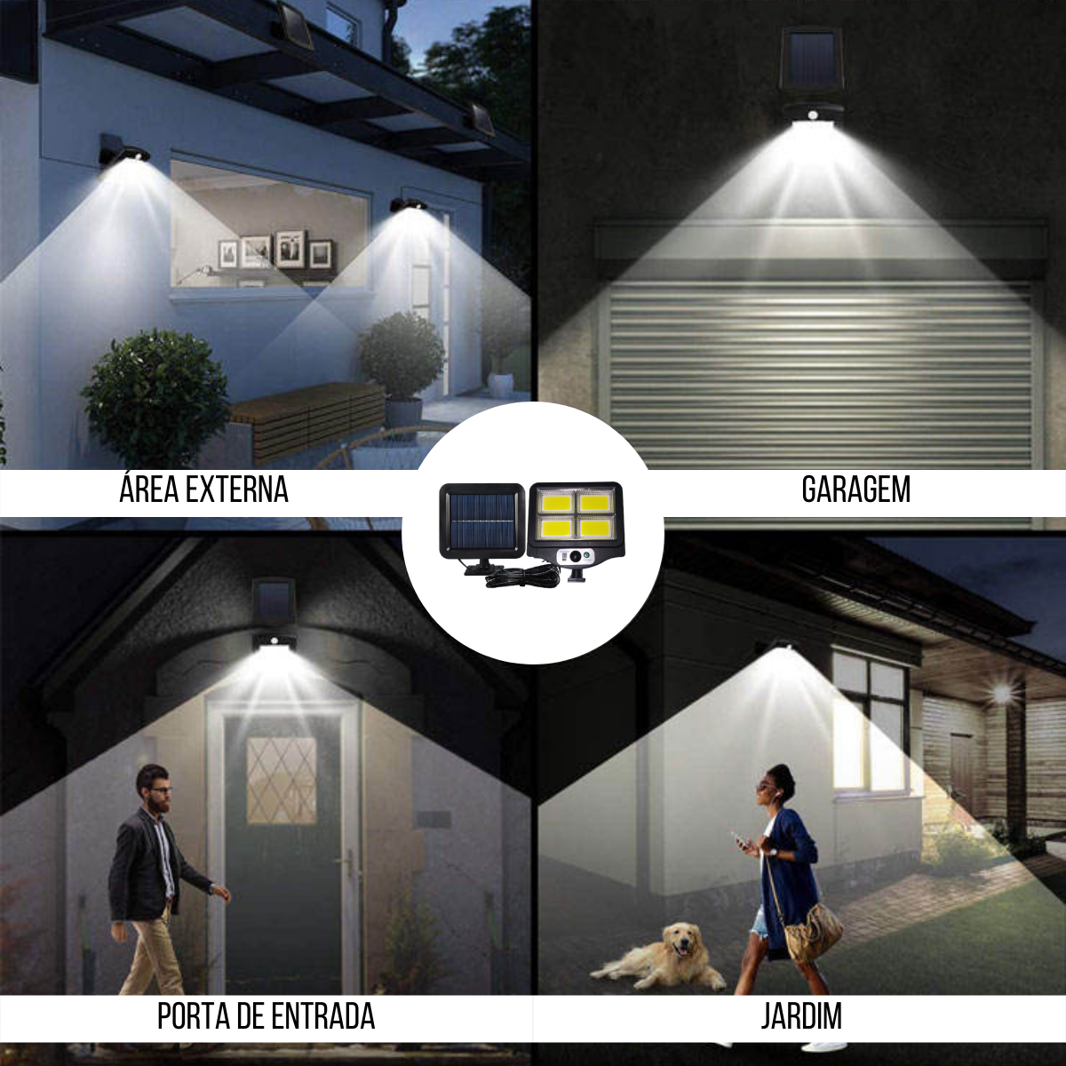 Luminária Refletor 20W Led Solar Interna Externa Separada Articulada ...