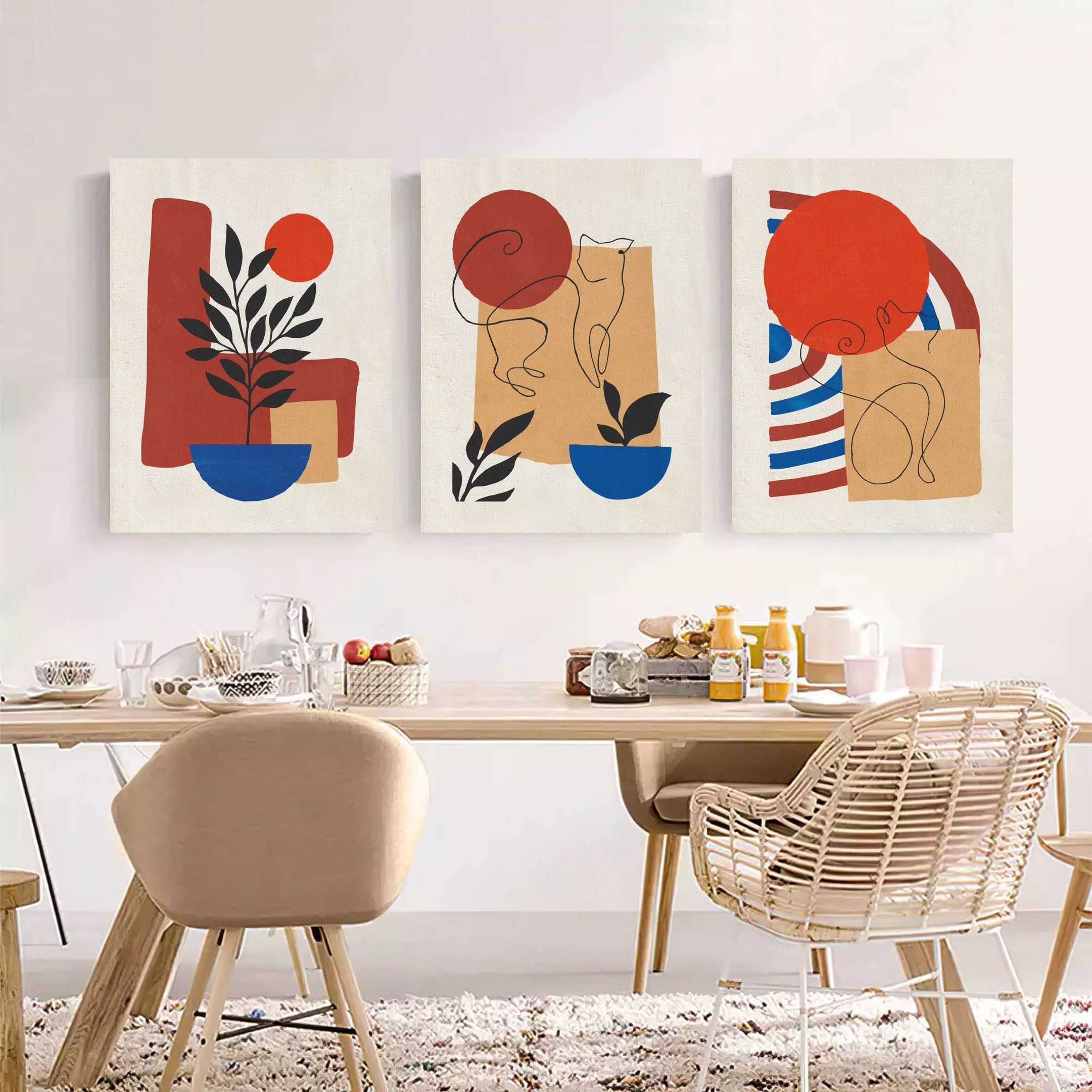 Trio de quadros decorativos medindo 60x45cm cada estilo painel ...