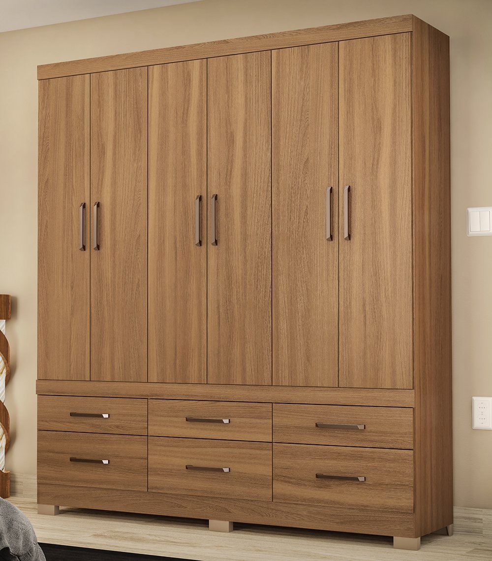 Guarda Roupa Roupeiro Casal 66020 06 Portas 06 Gavetas Vêneto Amendola ...