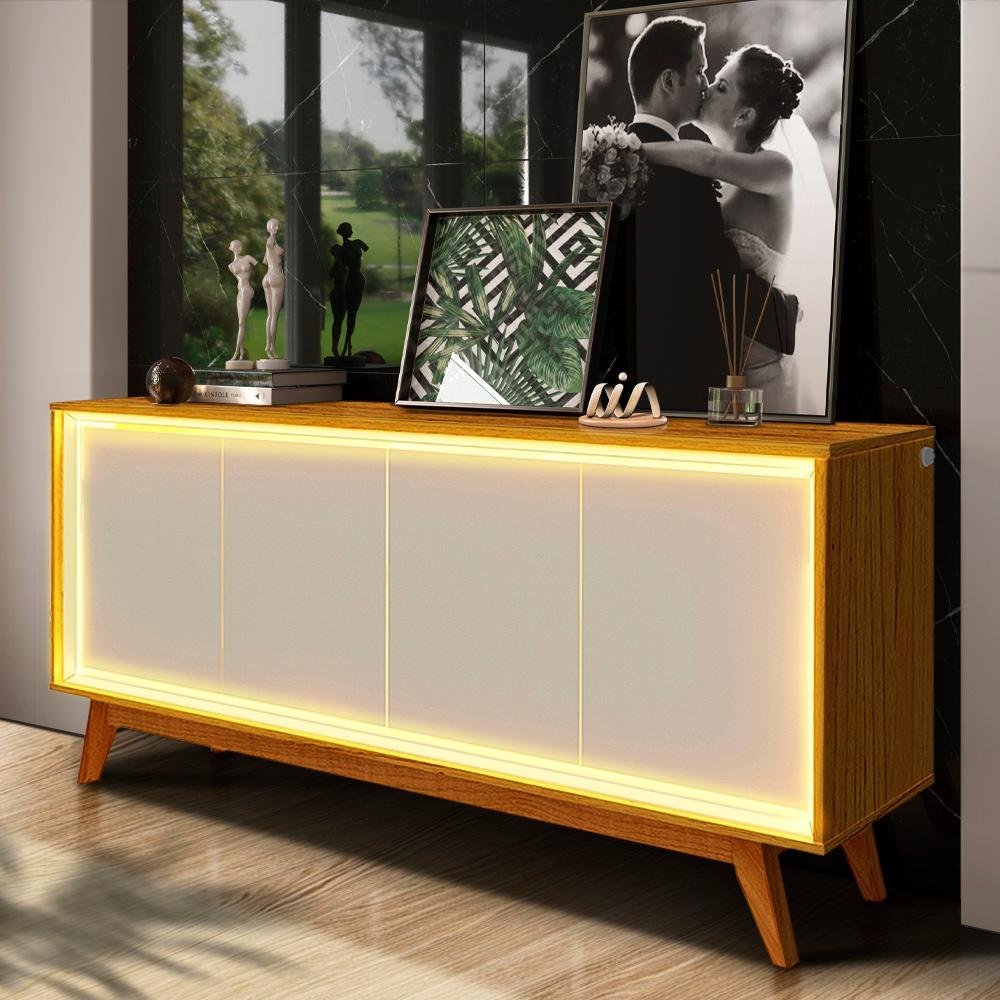 Buffet Moderno Com Led Naturale Off White 160cm Elise Shop Jm ...