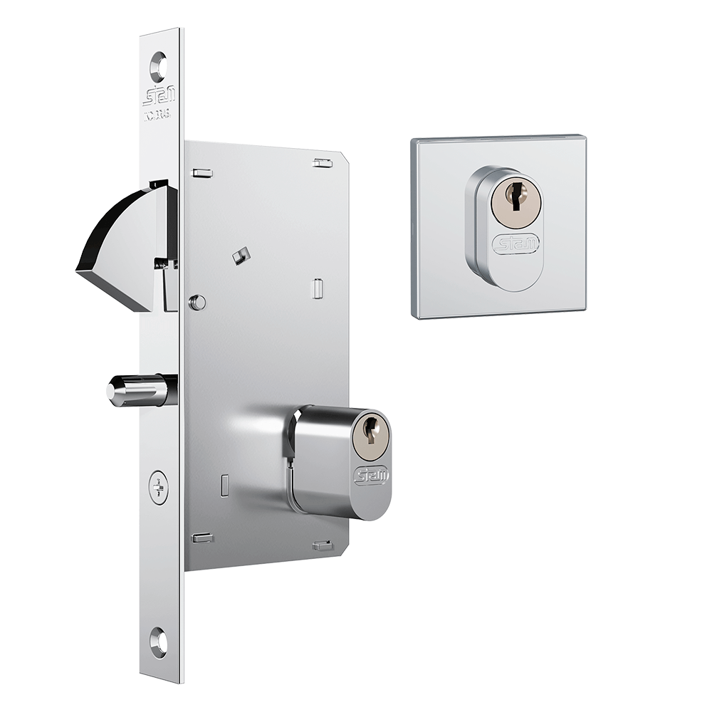 Fechadura Externa Porta de Correr Ferro Madeira Stam Cromado Fech. 950 ...