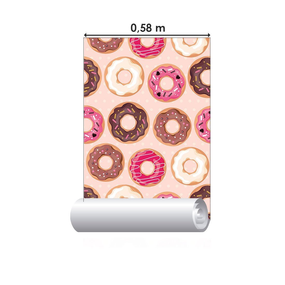 Papel De Parede Adesivo Donuts Poá N017038 0,58X3M | MadeiraMadeira
